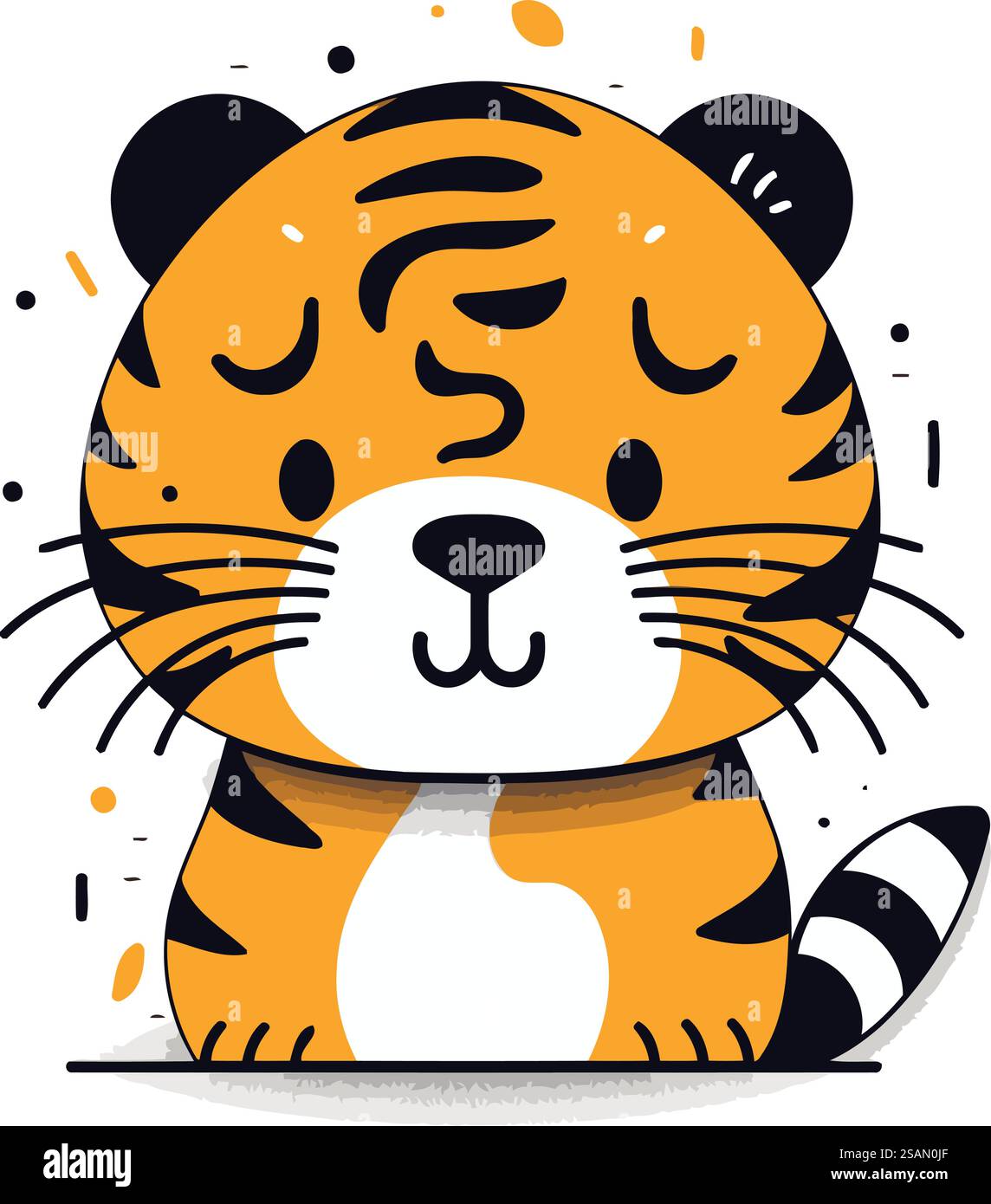 Cute tiger character. Vector illustration. Isolated on white background ...