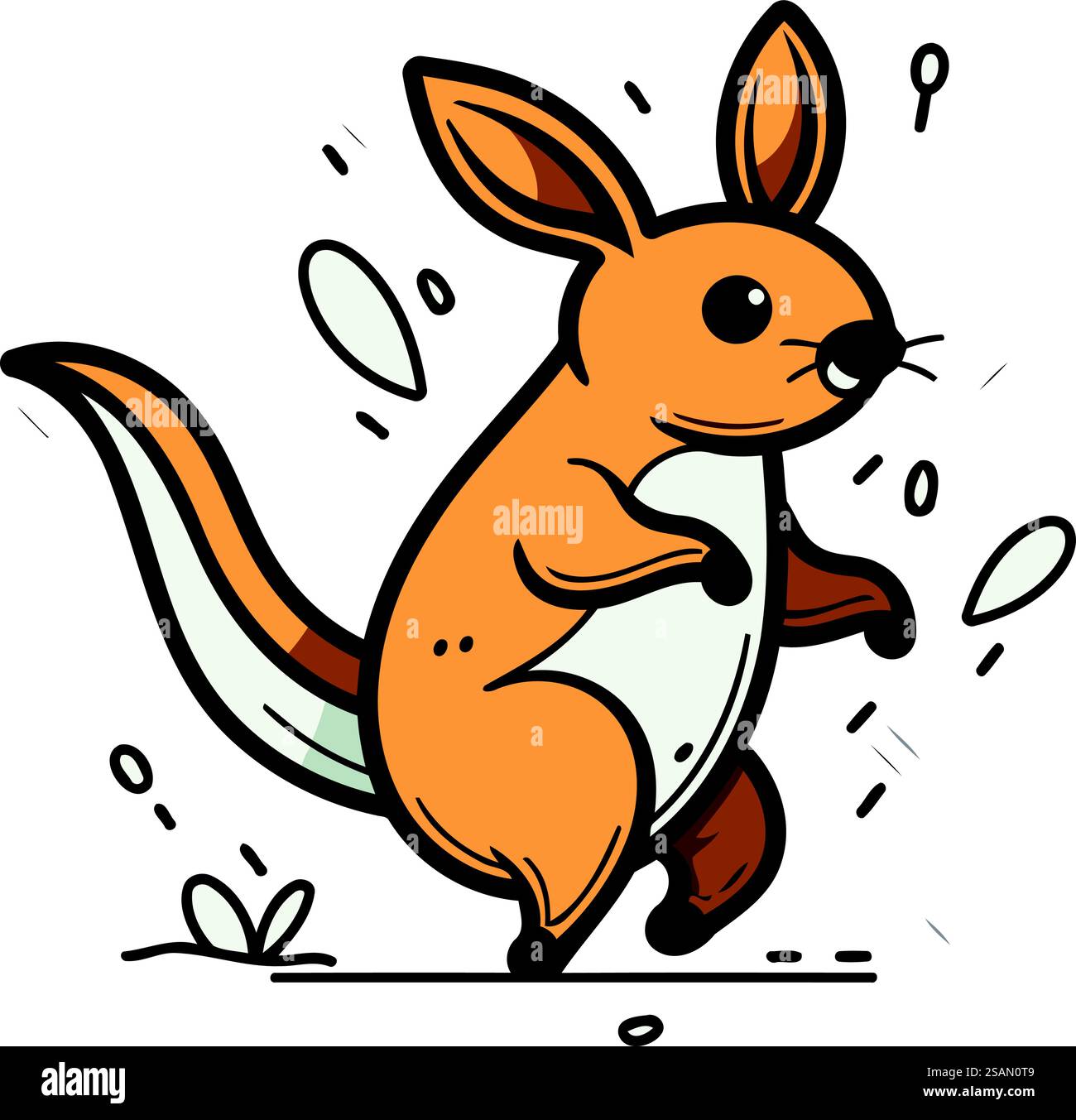 Kangaroo running. vector illustration. Cartoon kangaroo Stock Vector ...
