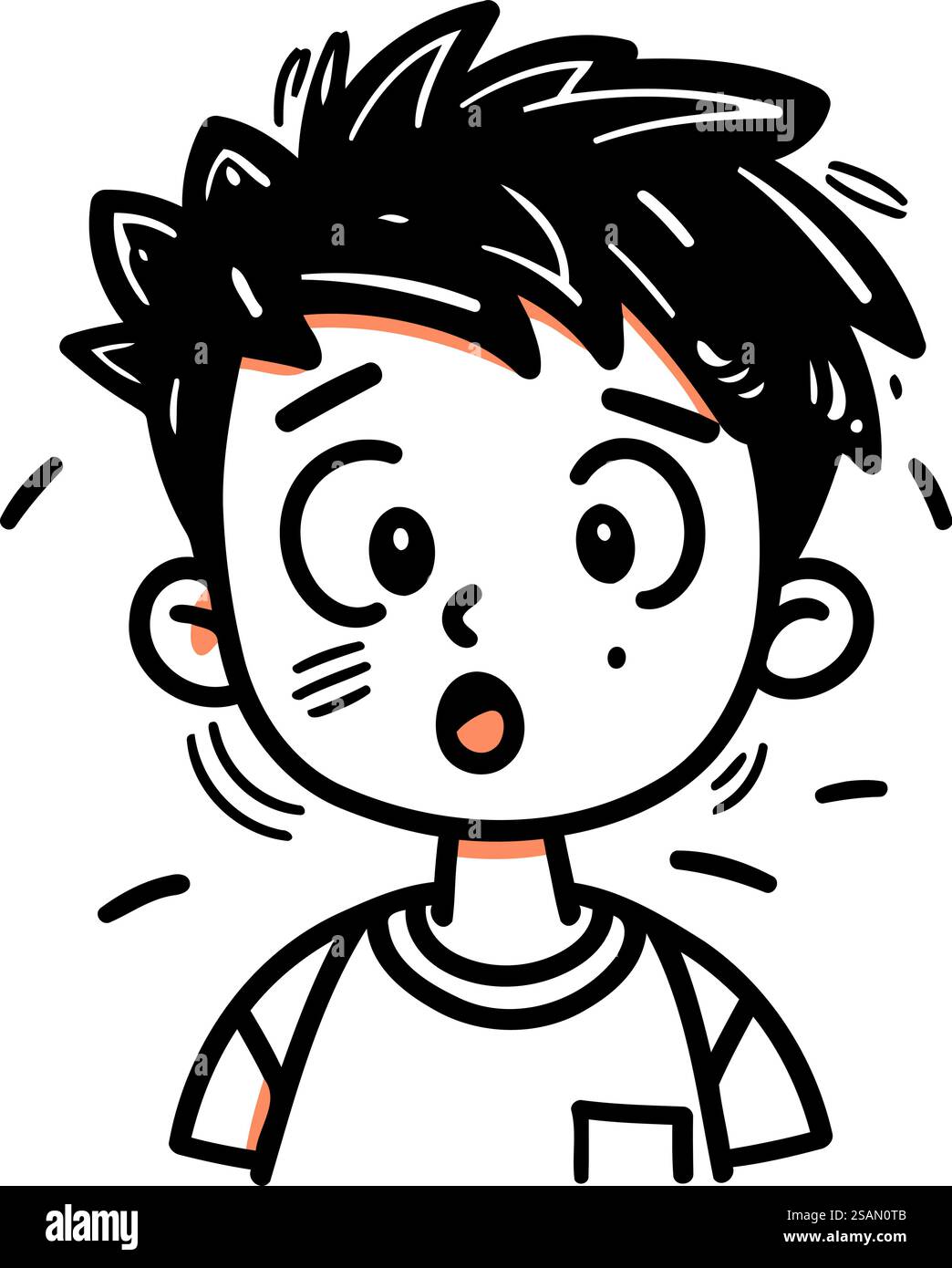 Illustration of a boy with a surprised expression. vector illustration ...