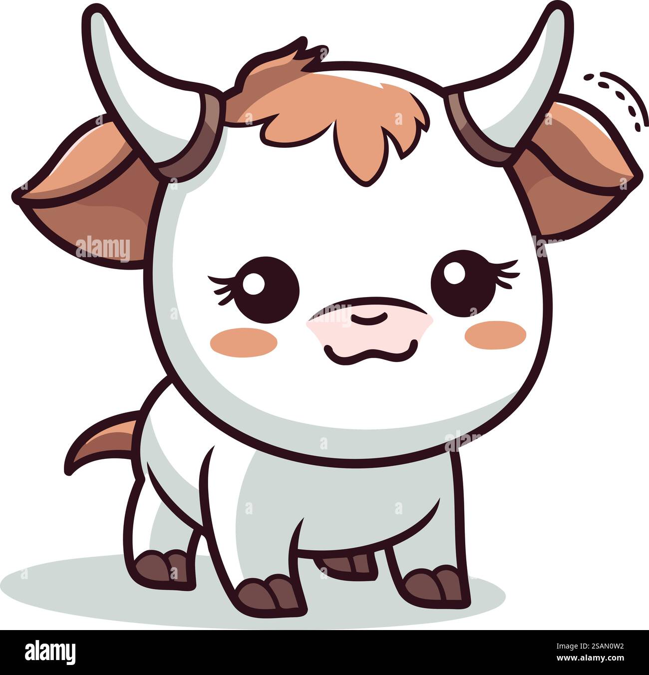 Cute little bull cartoon vector illustration. Cute cow character Stock ...
