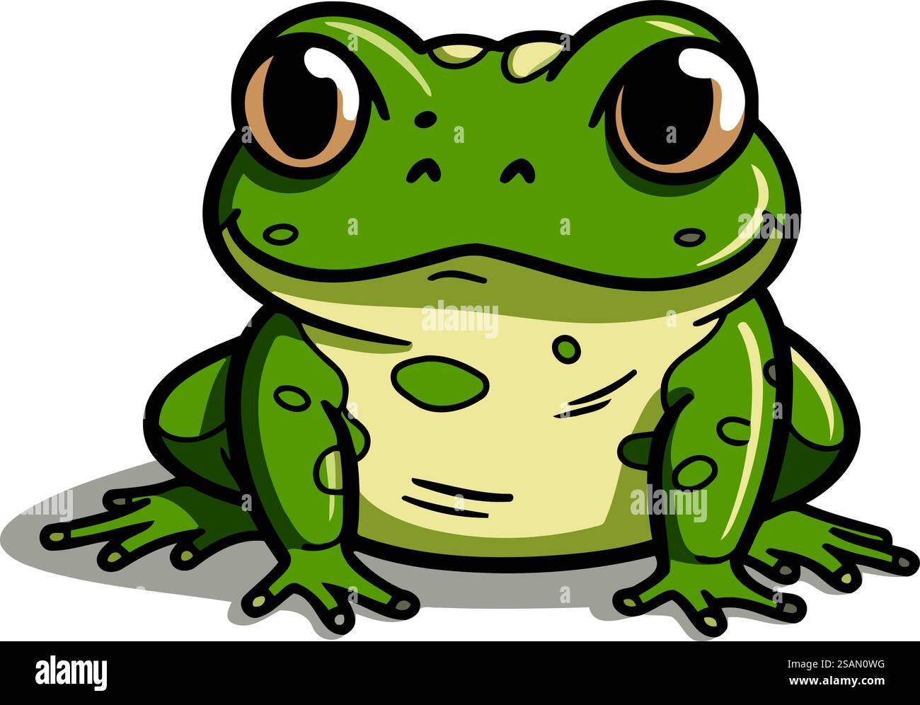 Frog isolated on white background. Vector illustration. Cartoon style ...
