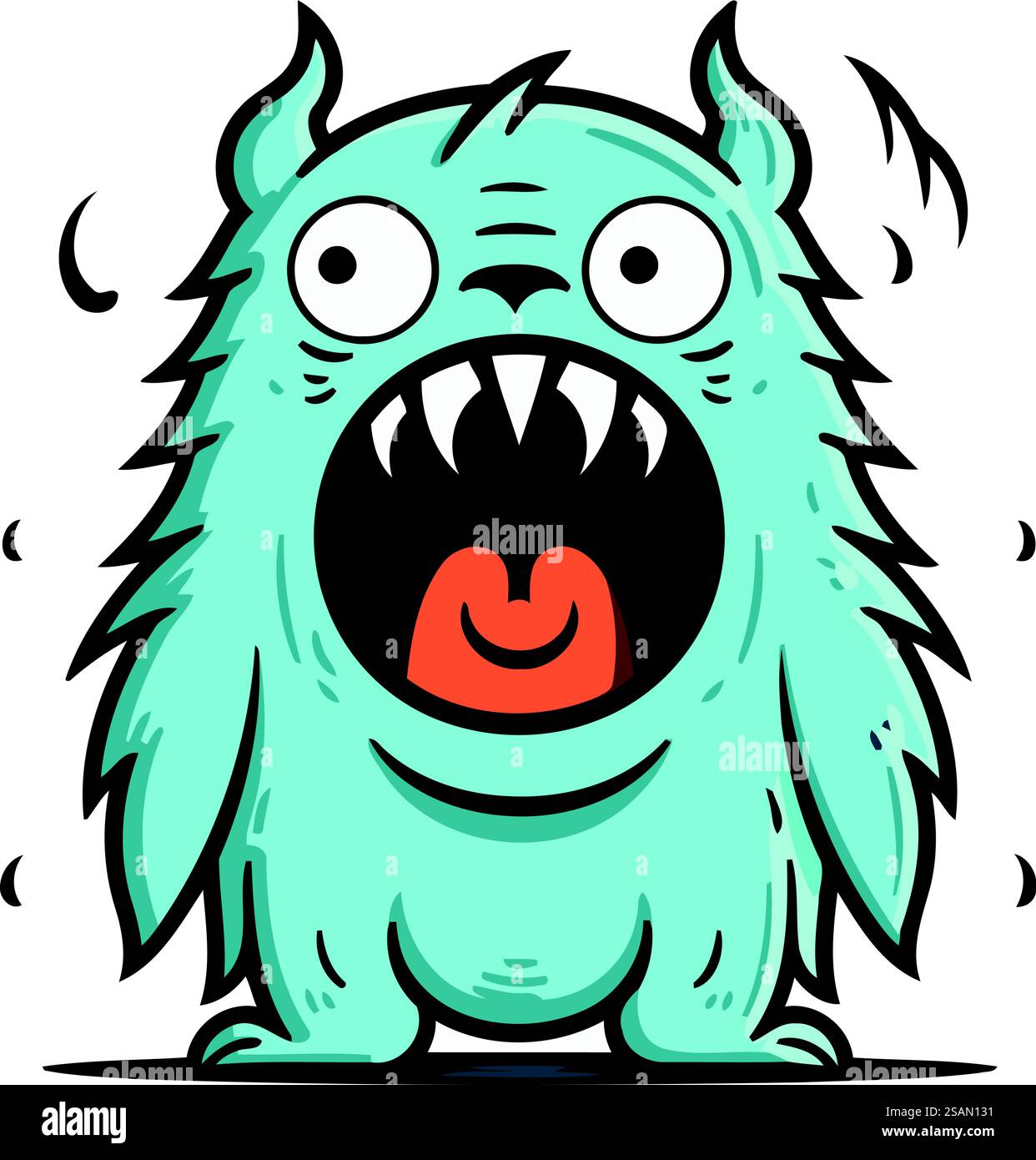 Angry cartoon monster. Vector illustration isolated on a white ...