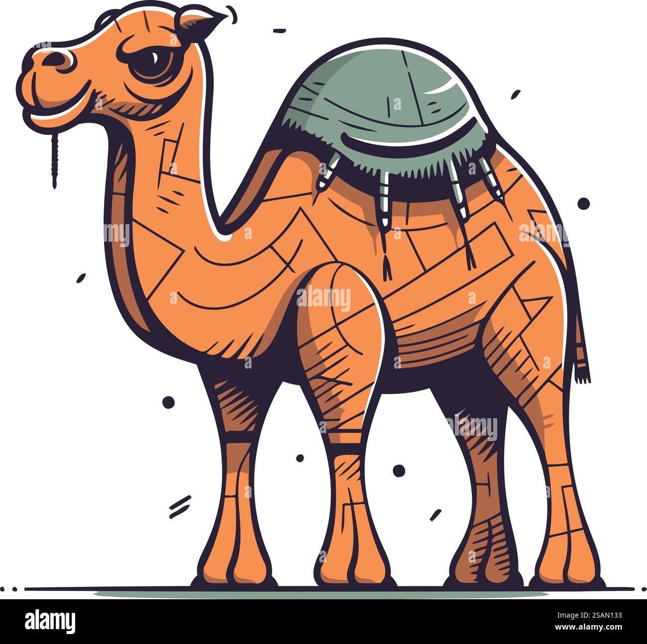 Camel. Hand drawn vector illustration. Isolated on white background ...