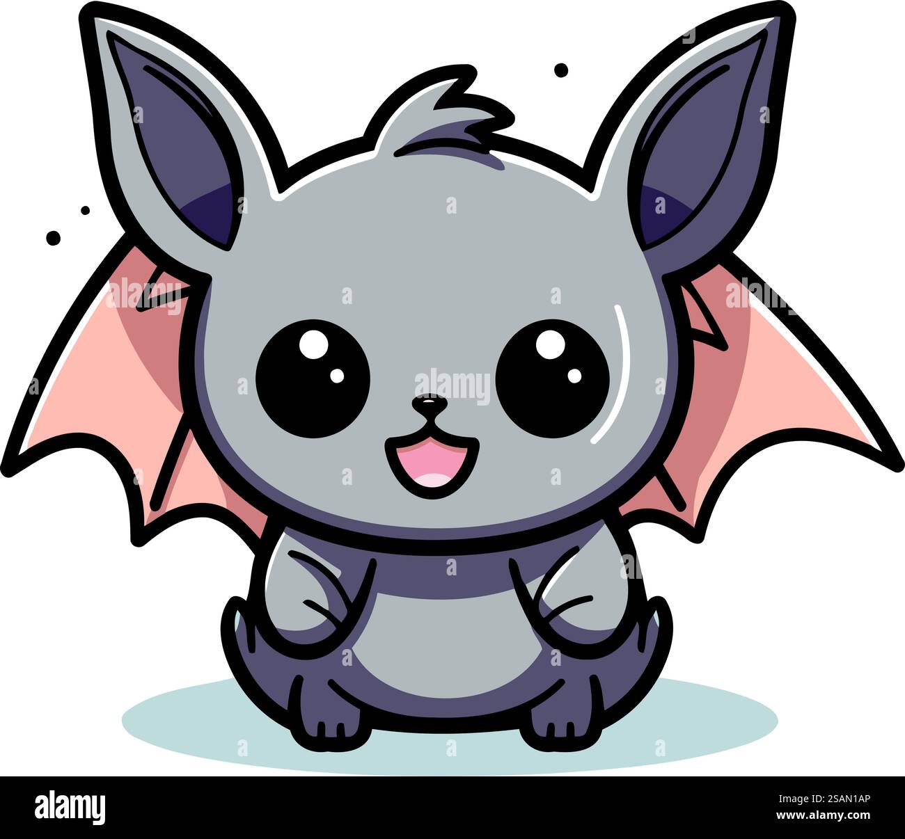 Cute little bat cartoon character vector illustration. Cute little bat ...