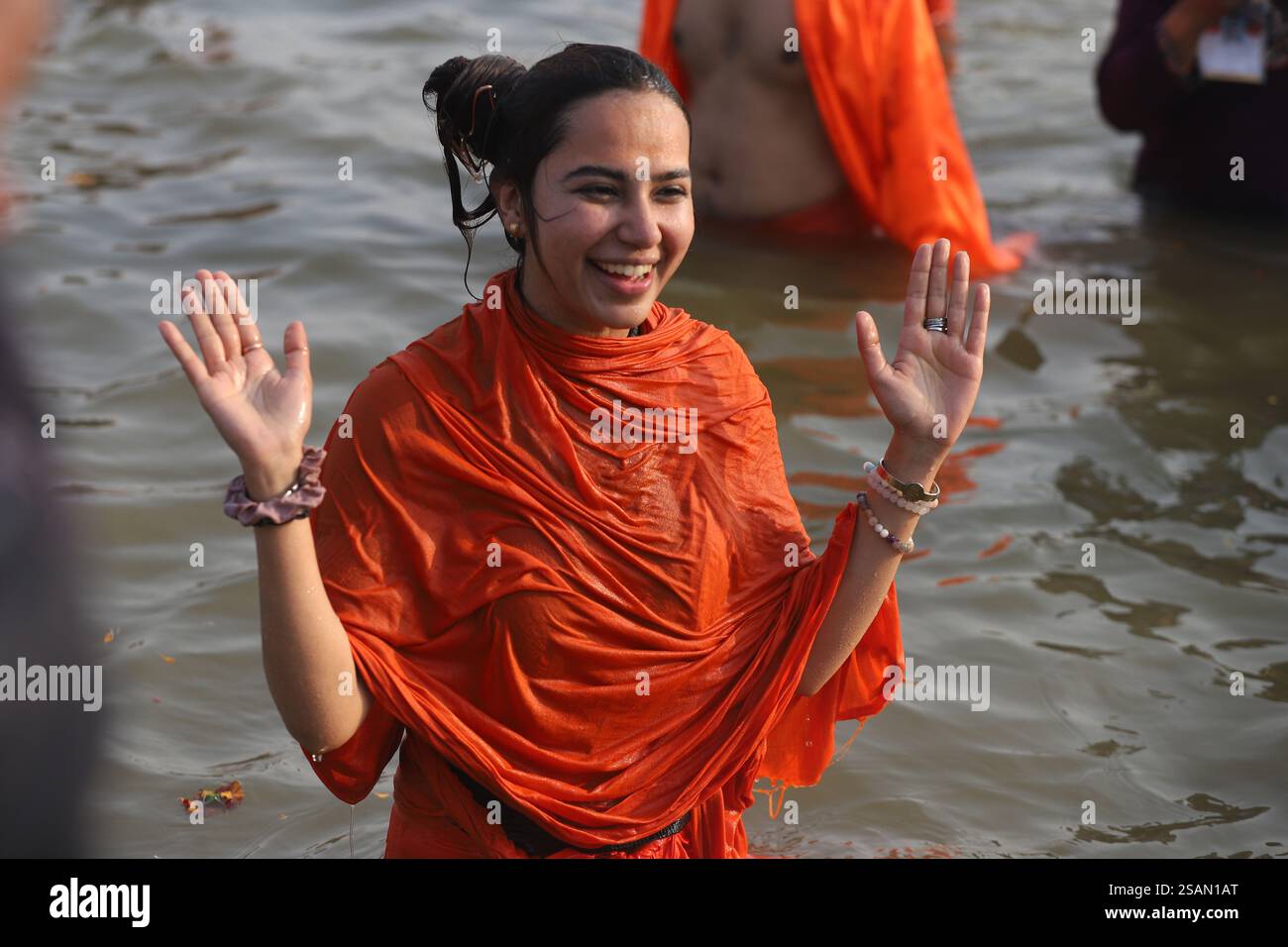 Holymen(Sadhus) take holy bath at the bank of Sangam on the occasion of ...
