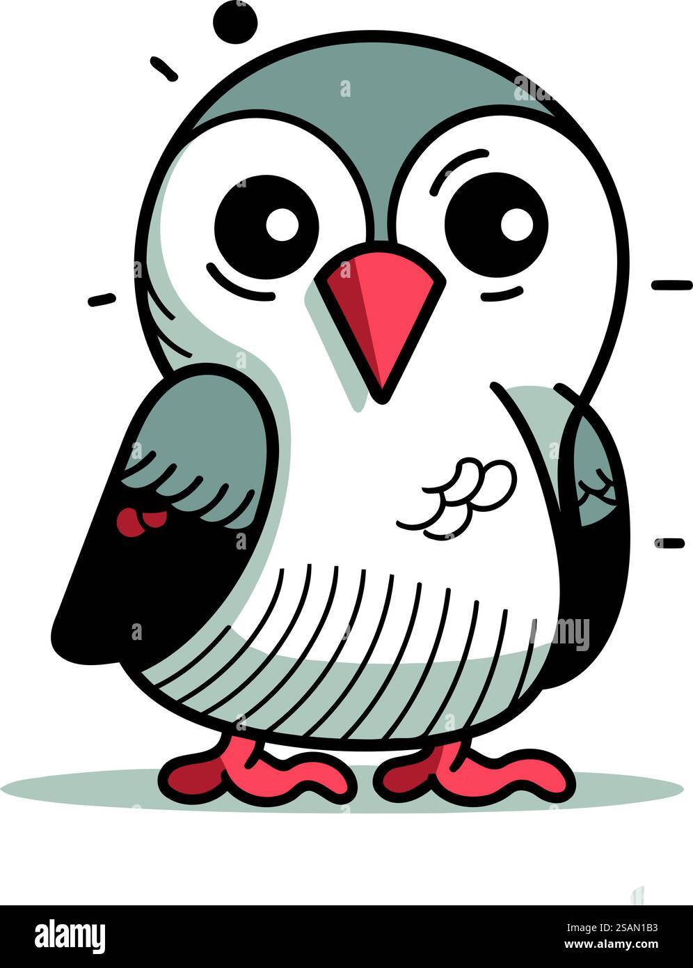 Penguin Bird Cartoon Mascot Character Vector Illustration Stock Vector ...