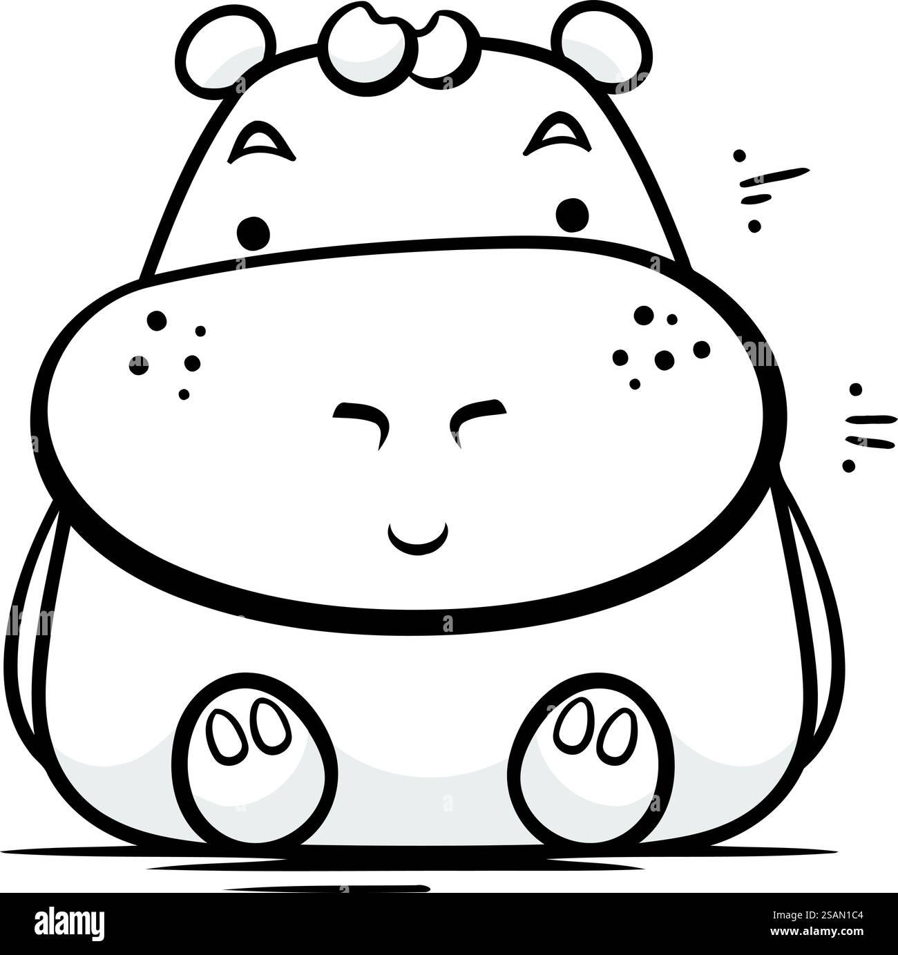 Cute hippopotamus. Vector illustration of a cartoon hippo Stock Vector ...