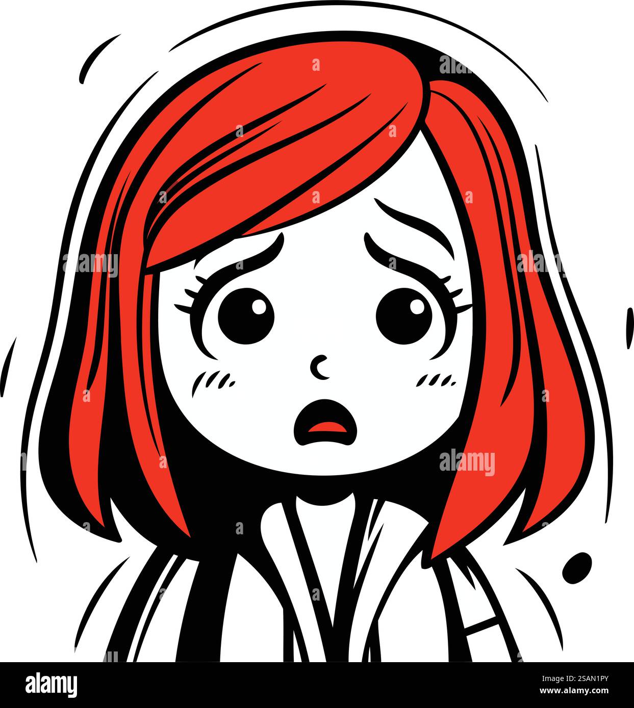 Angry red hair woman. Vector illustration in doodle style Stock Vector ...
