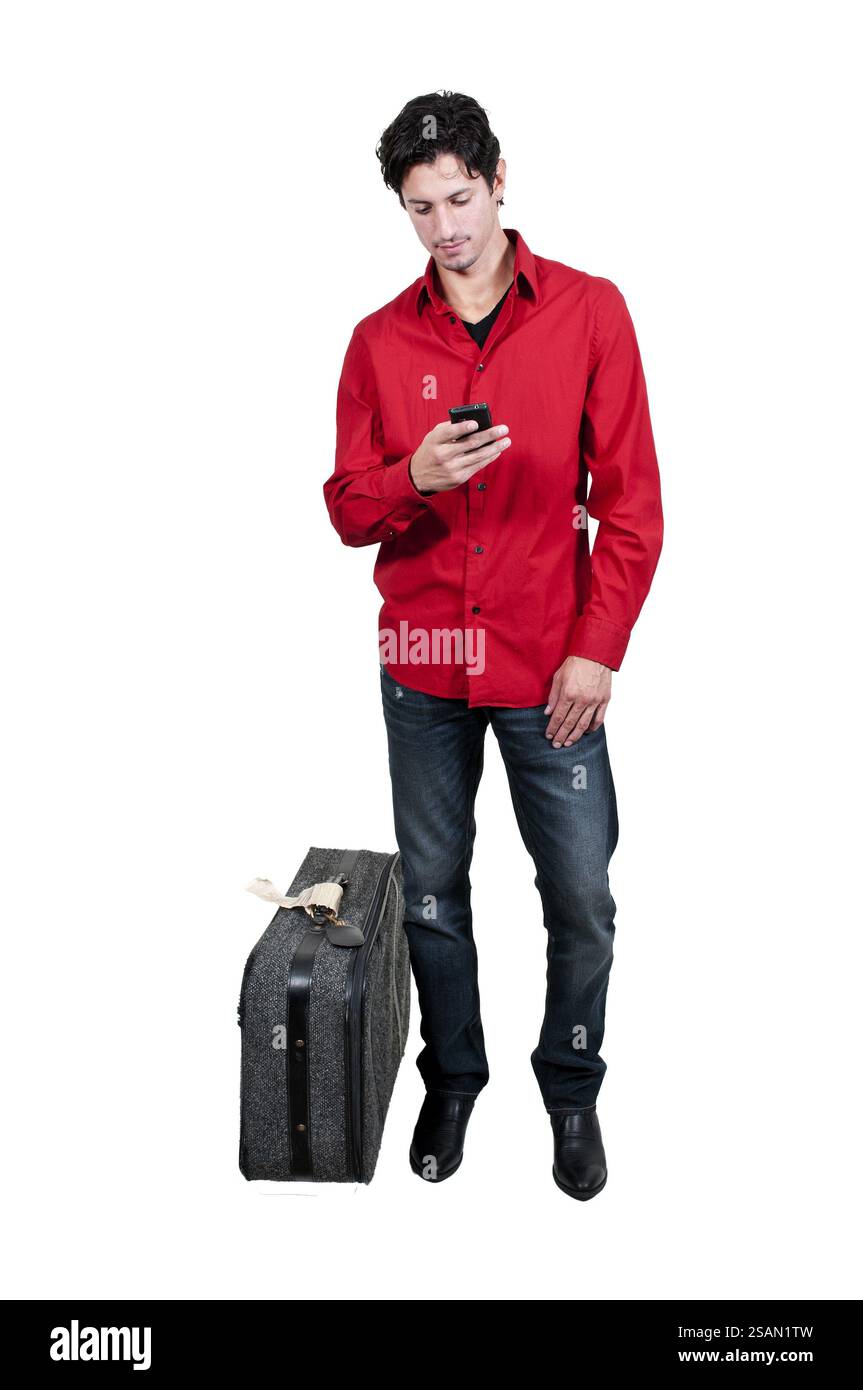 Man using smartphones Cut Out Stock Images & Pictures - Alamy