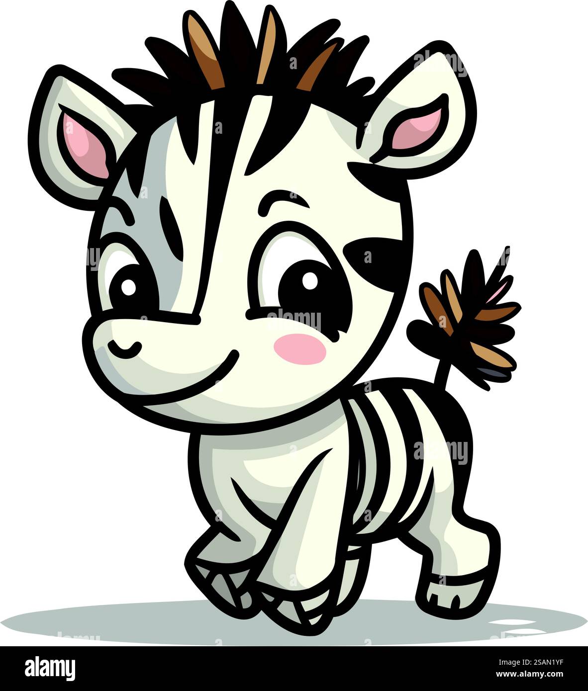 Cute Zebra Cartoon Mascot Character Vector Illustration Stock Vector ...