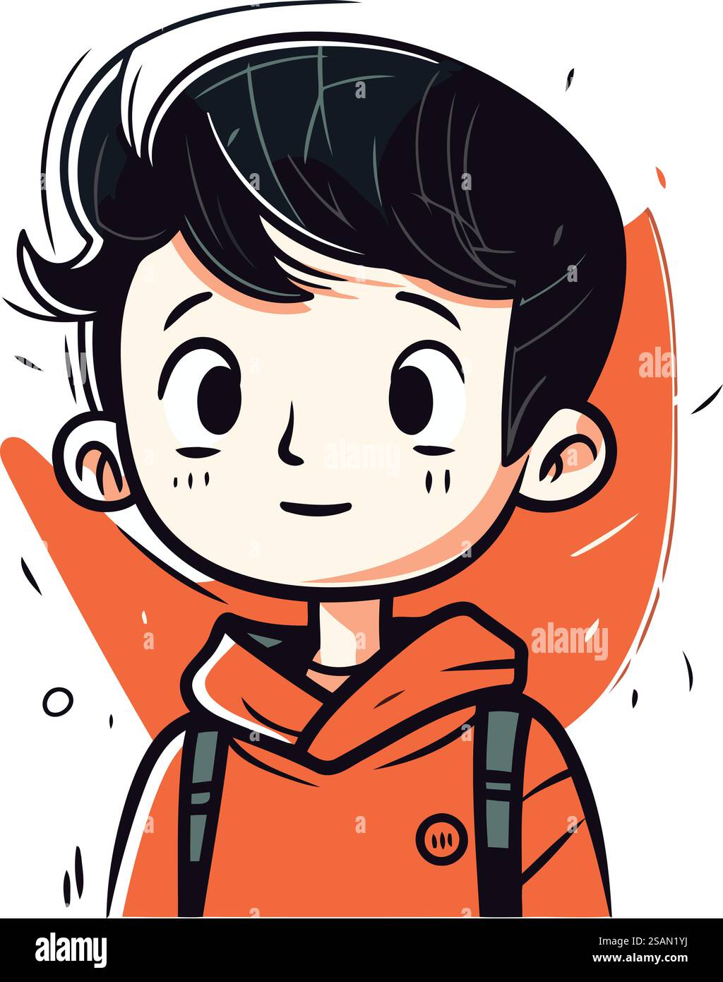 Vector illustration of a boy with a backpack. Cute cartoon character ...