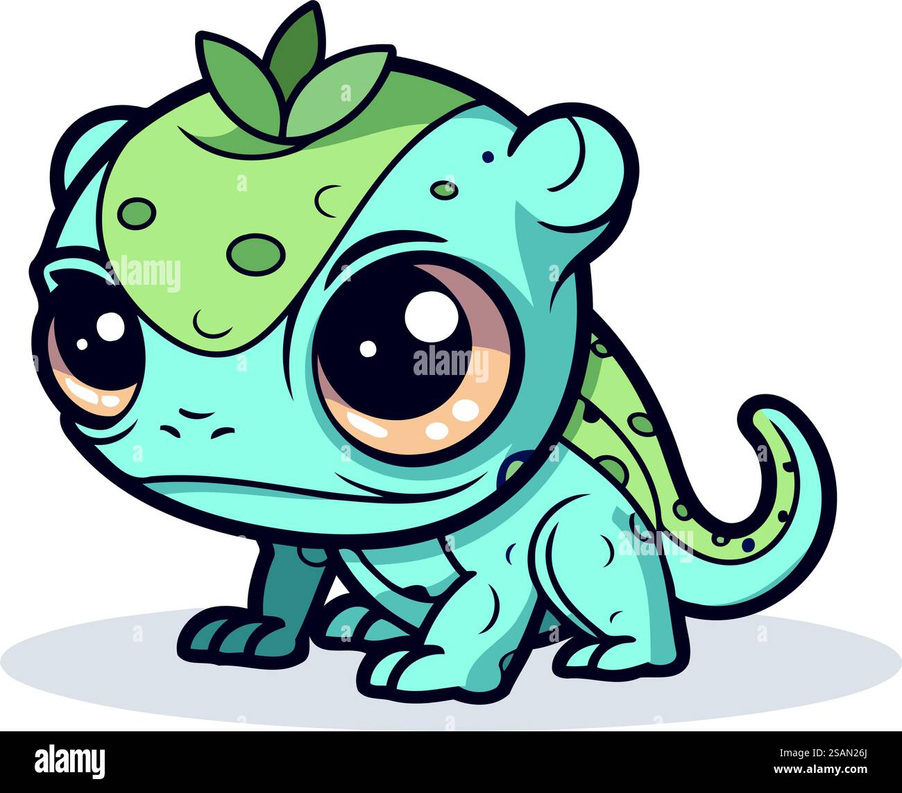 Cute Chameleon Cartoon Mascot Character Vector Illustration Stock ...