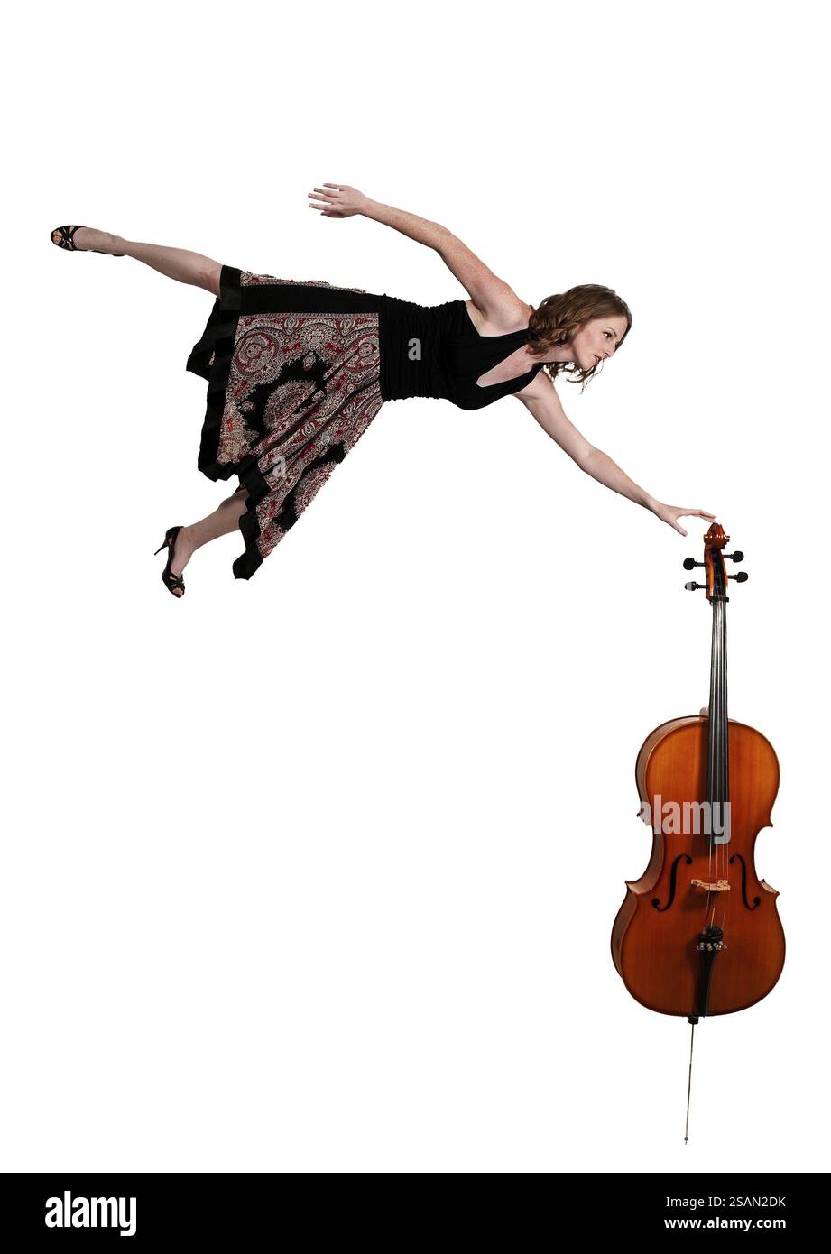 Beautiful woman cellist cello Cut Out Stock Images & Pictures - Alamy