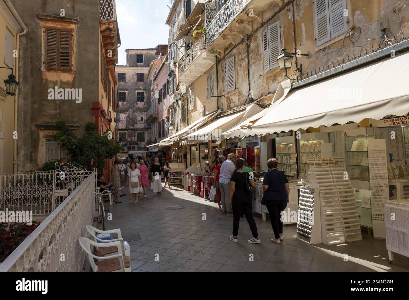 Corfu Town on the Greek island of Corfu in the Ionian Sea, known for ...