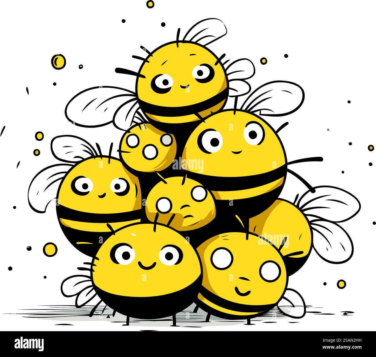 Cartoon illustration of a group of bees. Vector clip art Stock Vector ...