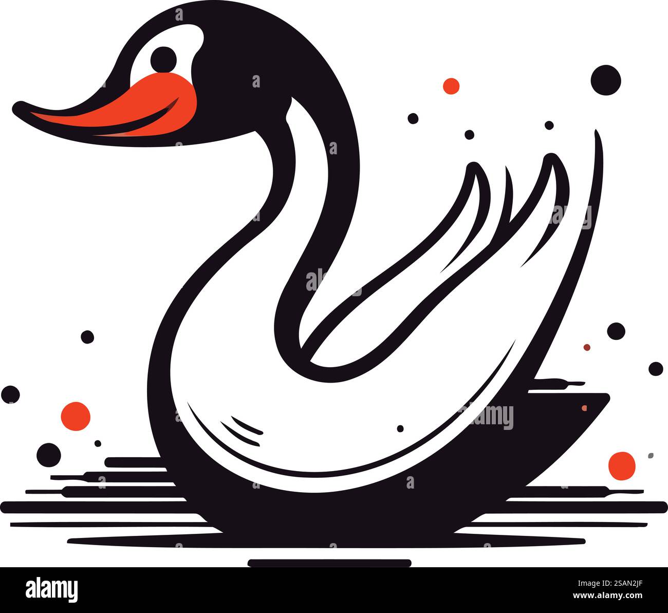 Vector illustration in a flat style isolated on black white Cut Out ...