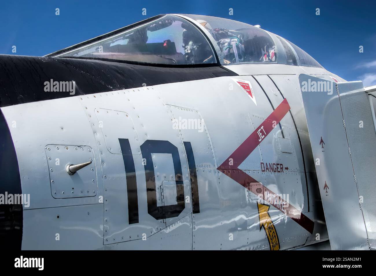 A fighter jet with the number 101 on the side. The plane is in the air ...