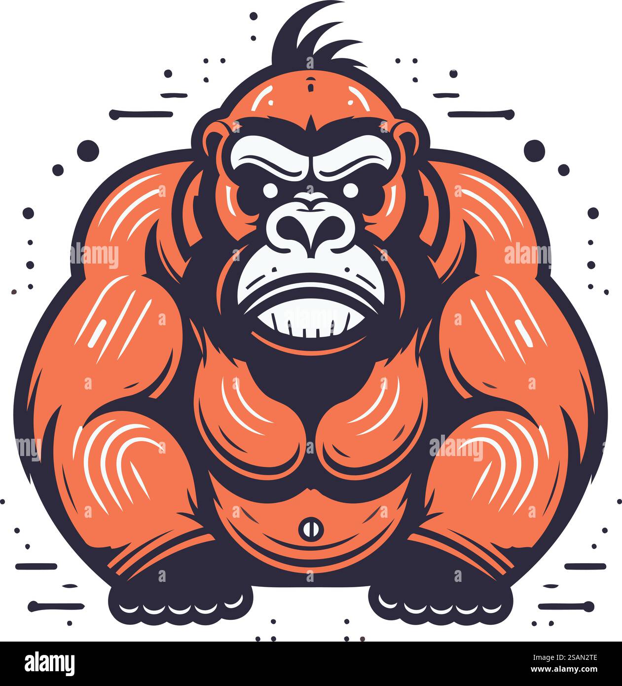 Gorilla. gorilla. ape. ape. Vector illustration of a gorilla on a white ...