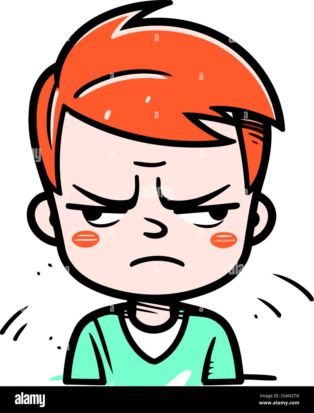 Illustration of a Cute Boy Crying with Sad Expression Vector Stock ...