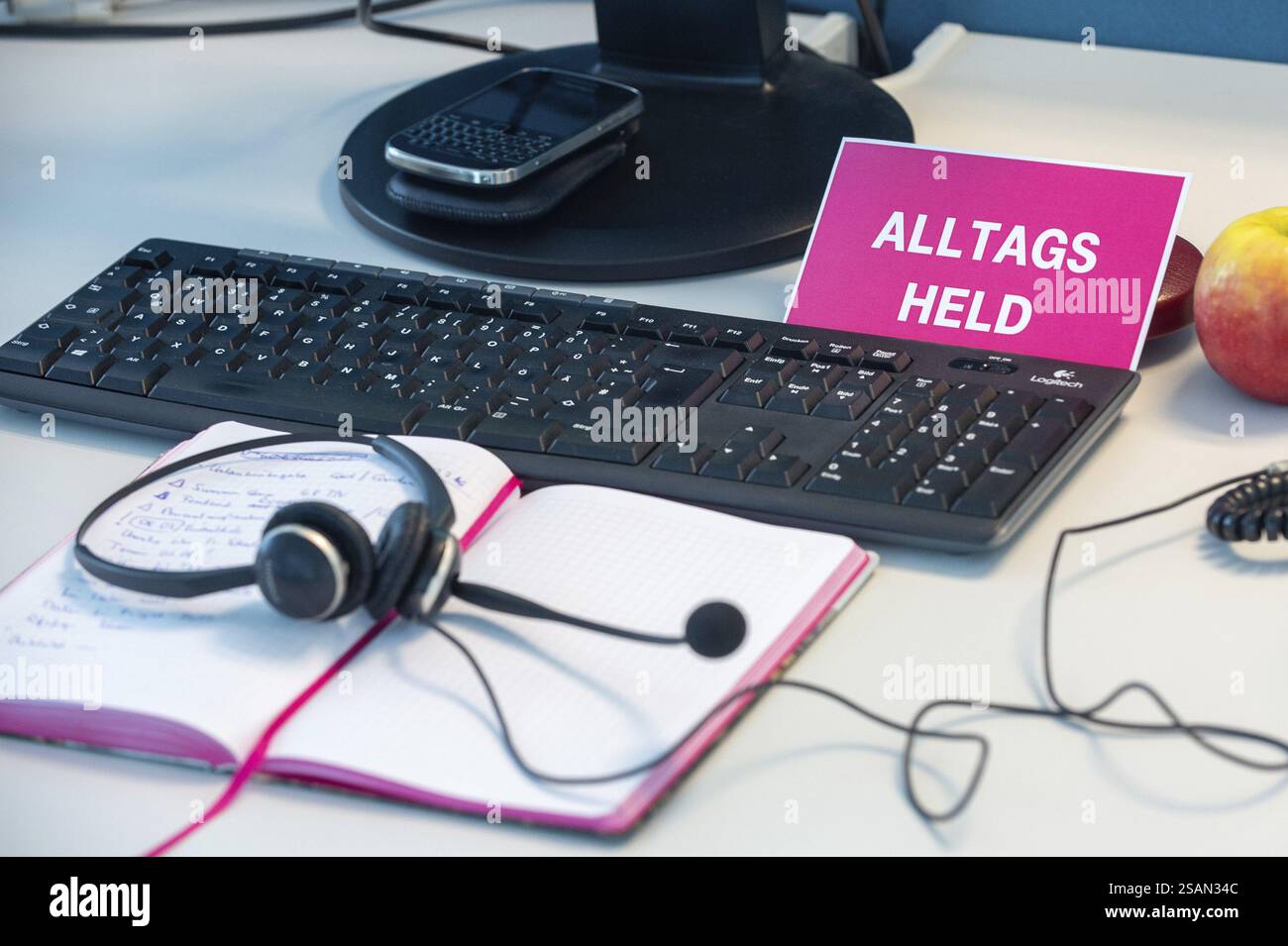 Office concept, desk sharing, future work. A large proportion of the ...