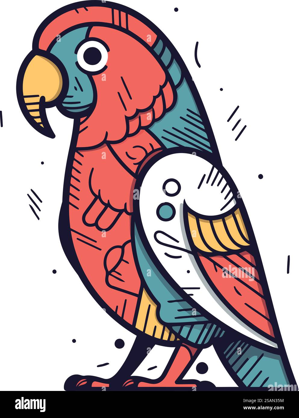 Hand drawn parrot cartoon hi-res stock photography and images - Alamy
