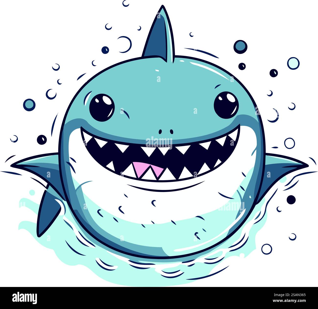 Shark. Vector illustration of a cartoon shark. Funny shark Stock Vector ...