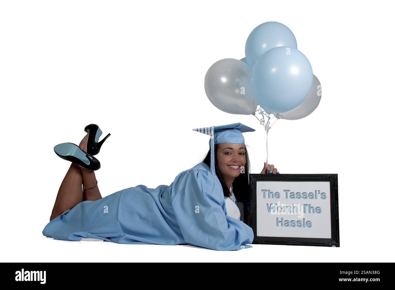 Young black african American woman in her graduation robes Stock Photo ...