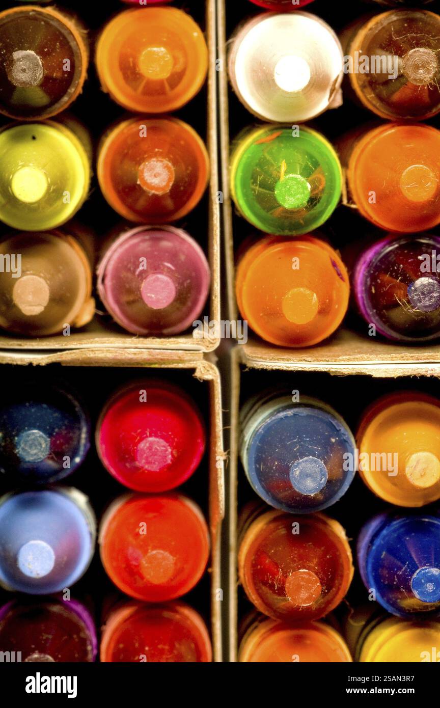 Very colorful wax crayons ready for a coloring book Stock Photo - Alamy