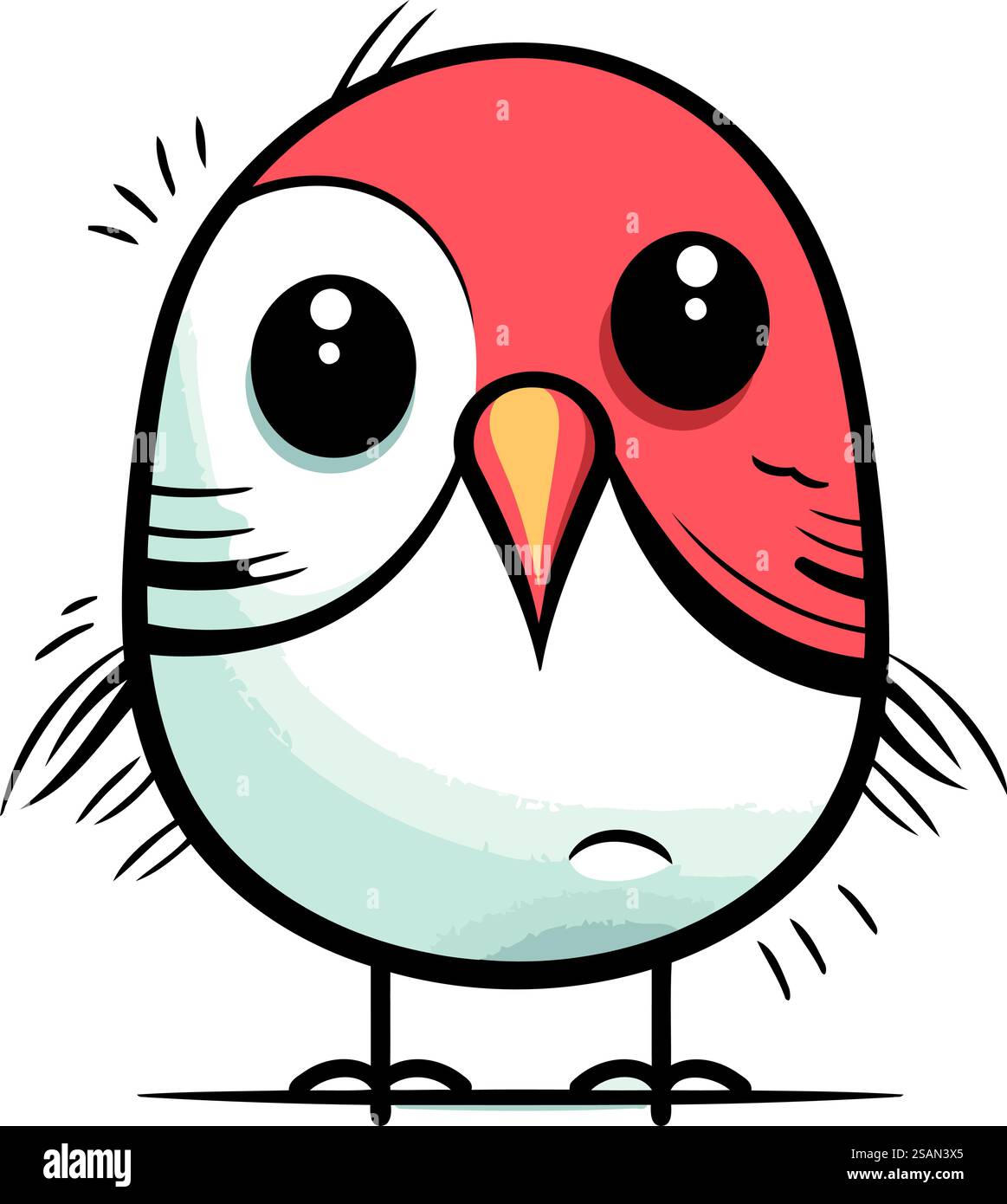 Funny cartoon bird. Vector illustration isolated on a white background ...