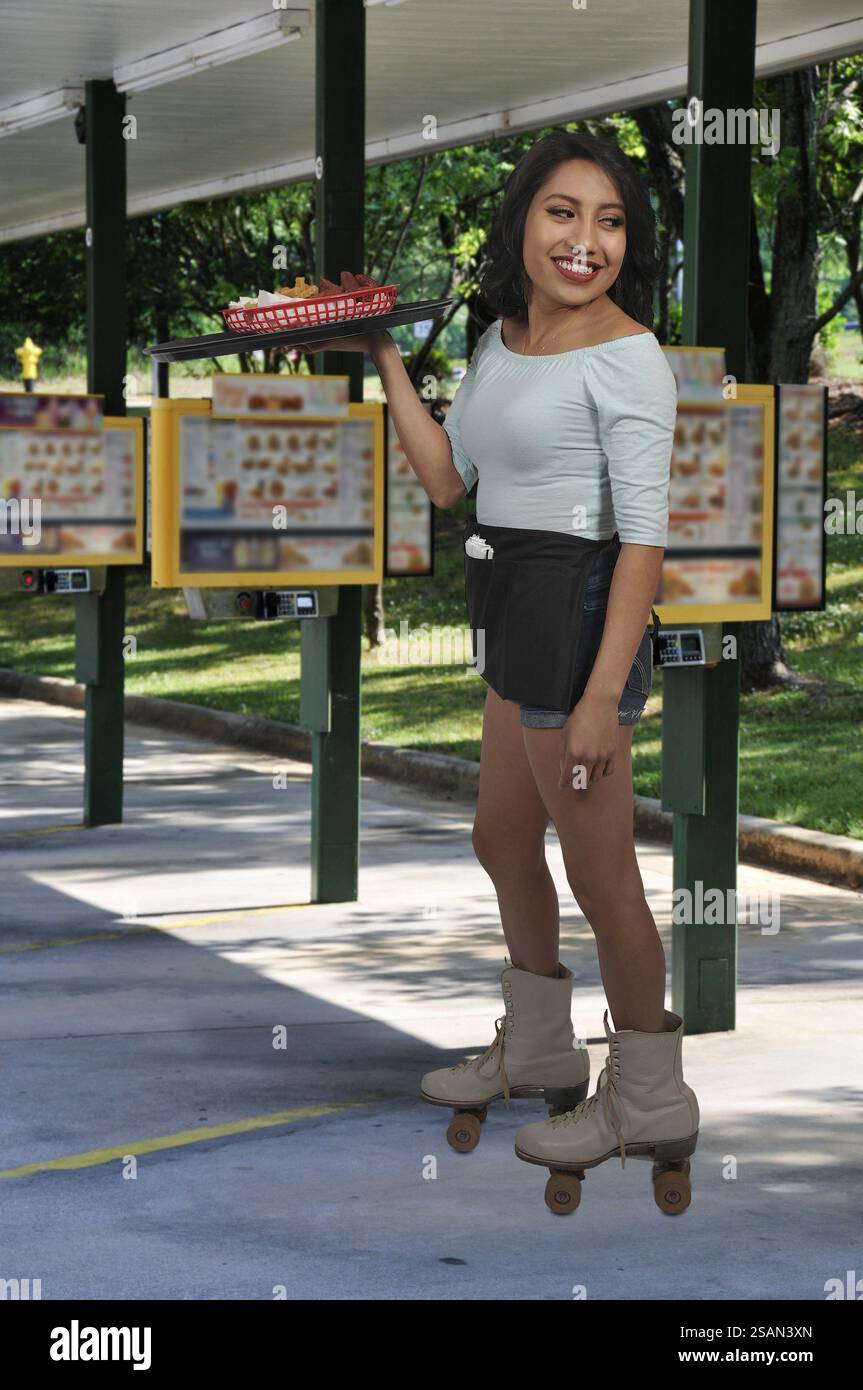 Waitress on roller skates hi-res stock photography and images - Alamy
