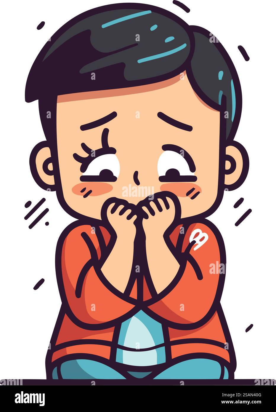 Illustration boy in depression Stock Vector Images - Alamy