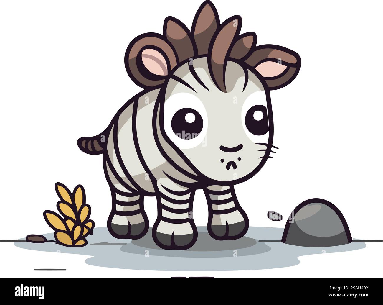 Cute zebra. Vector illustration of a cartoon zebra Stock Vector Image ...