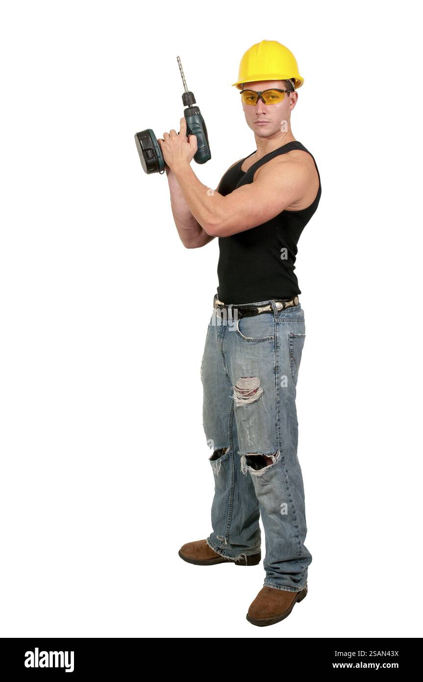 Construction worker male Cut Out Stock Images & Pictures - Alamy