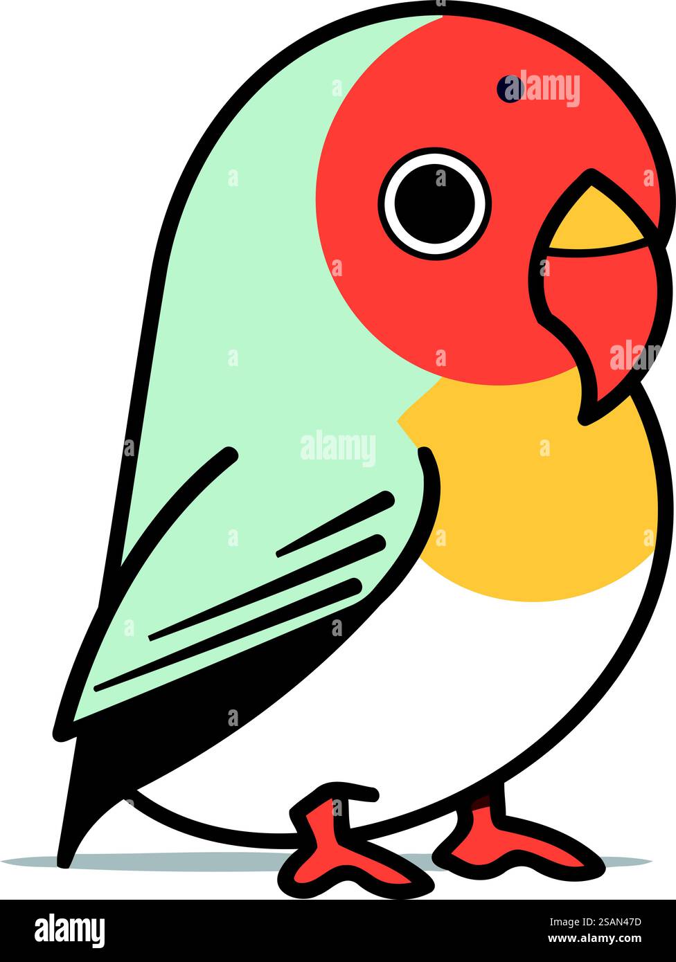 Cartoon parrot isolated on a white background. Vector illustration ...