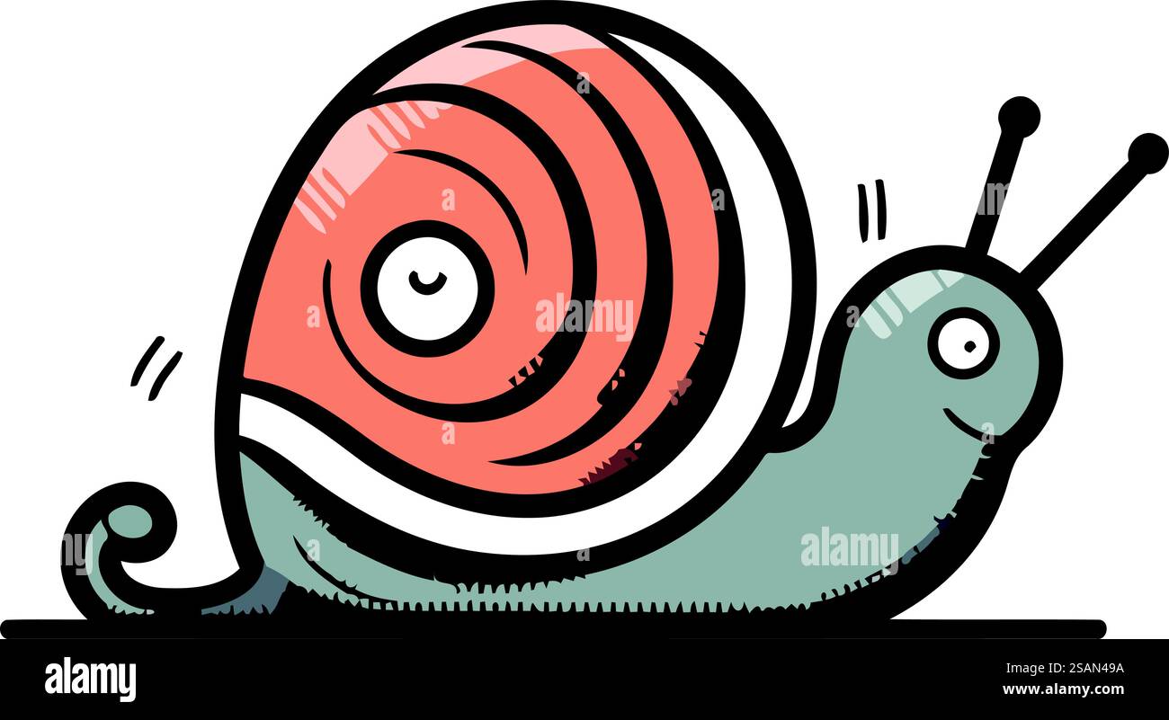 Snail doodle icon on white background. Vector illustration Stock Vector ...