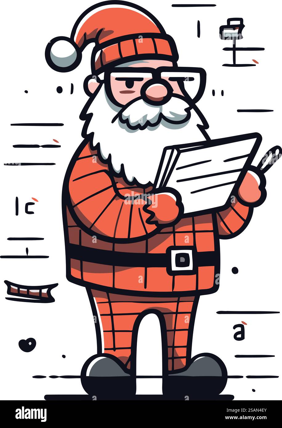 Santa notebook character cartoon hi-res stock photography and images ...