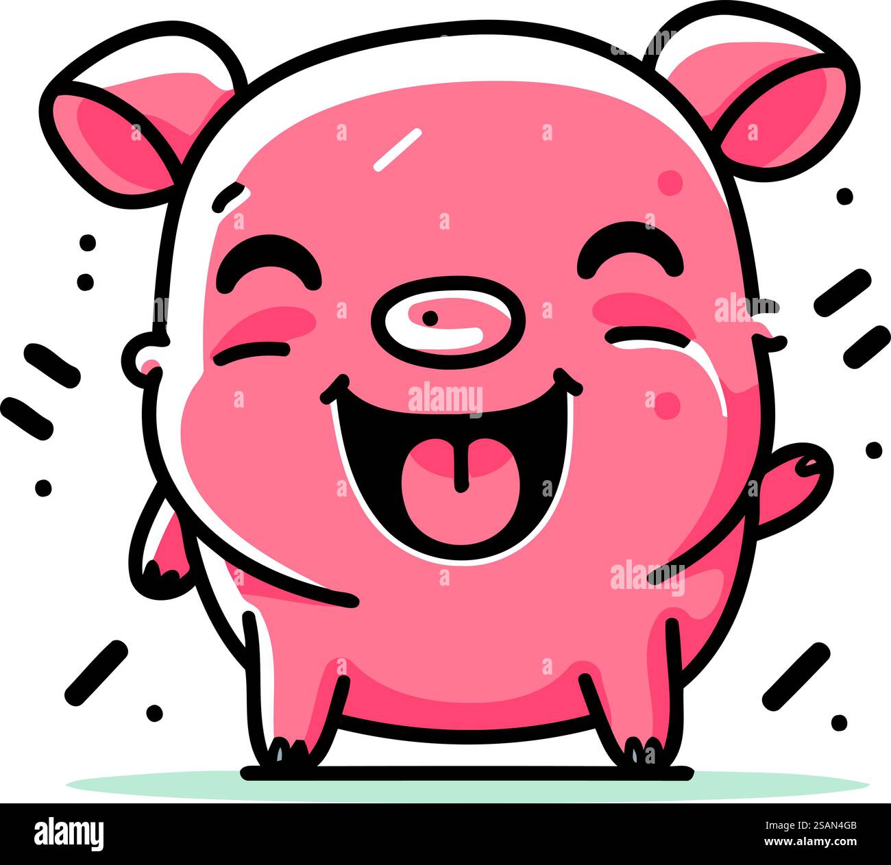 Smiling Pig Cartoon Character Vector Illustration. Cute Smiling Pig ... Smiling Pig Cartoon Character Vector Illustration. Cute Smiling Pig ...