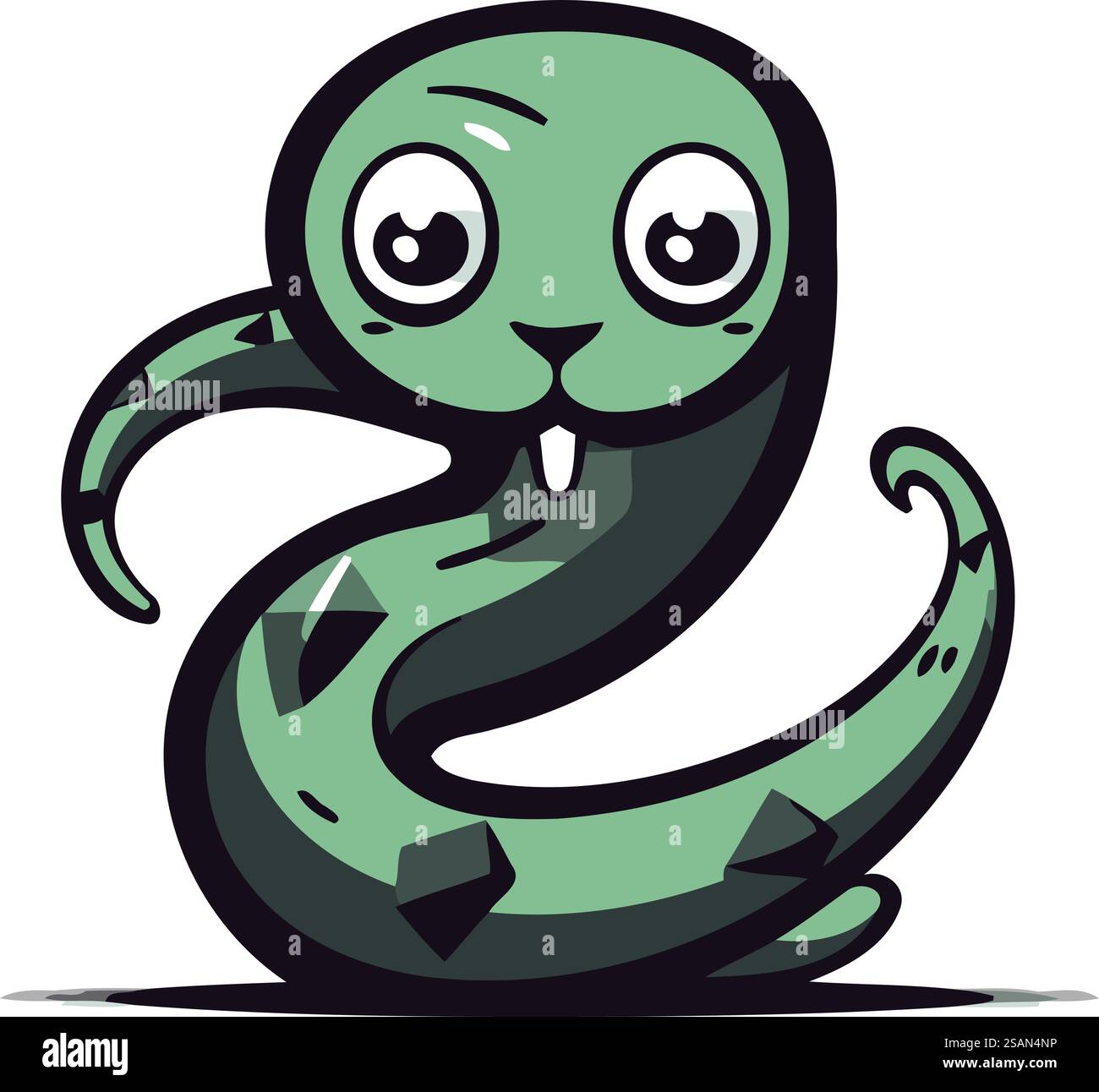 Cute cartoon snake. Vector illustration isolated on a white background ...