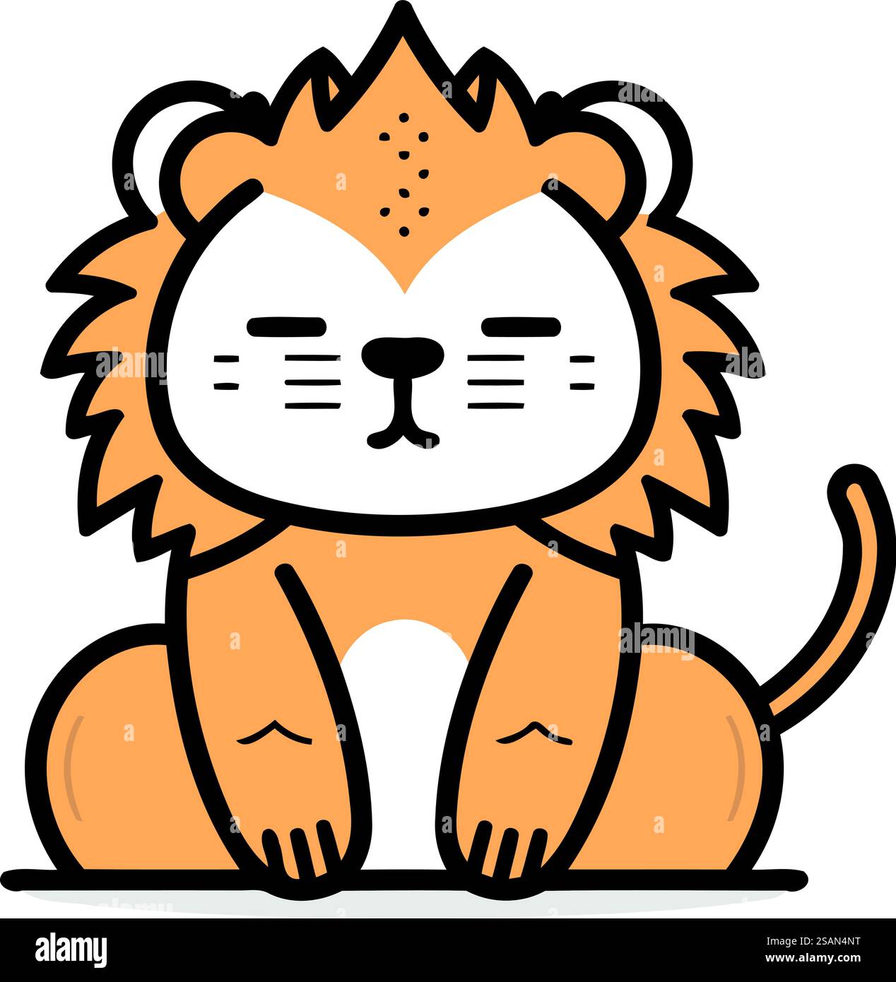 Cute lion sitting. Vector illustration in doodle style Stock Vector ...