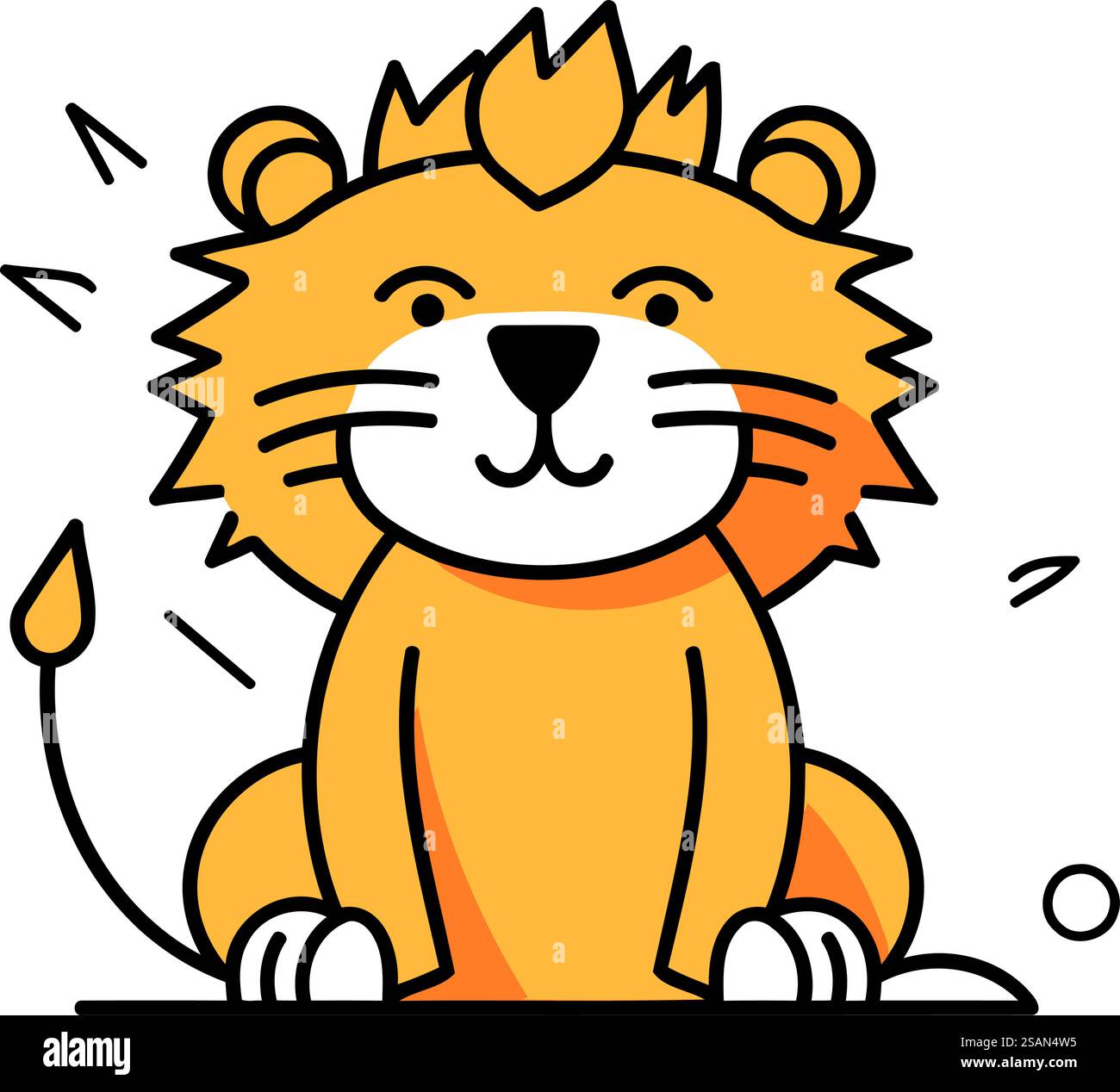 Cute cartoon lion. Vector illustration in doodle style Stock Vector ...
