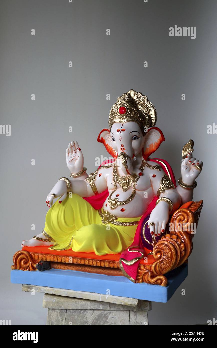 Lord model Peshwai Ganpati elephant head god made from mud clay and ...