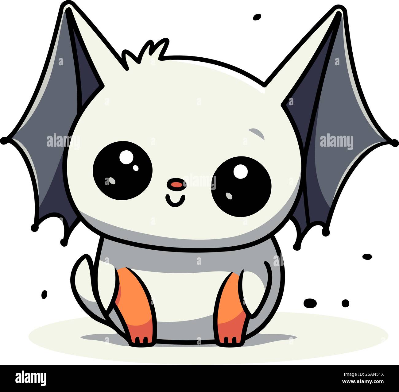 Cute cartoon bat. Vector illustration of a cute little bat Stock Vector ...