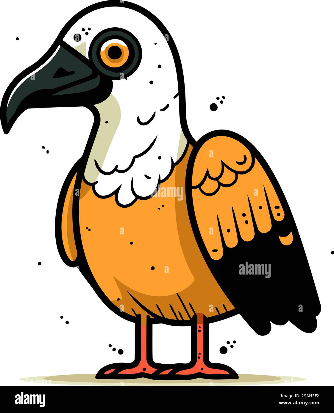 Cute vulture vector illustration. Isolated on white background Stock ...