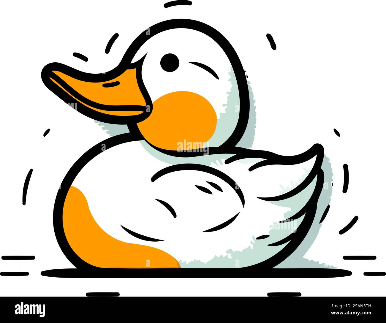 Cute little duck. Vector illustration. Isolated on white background Stock Vector Image & Art - Alamy