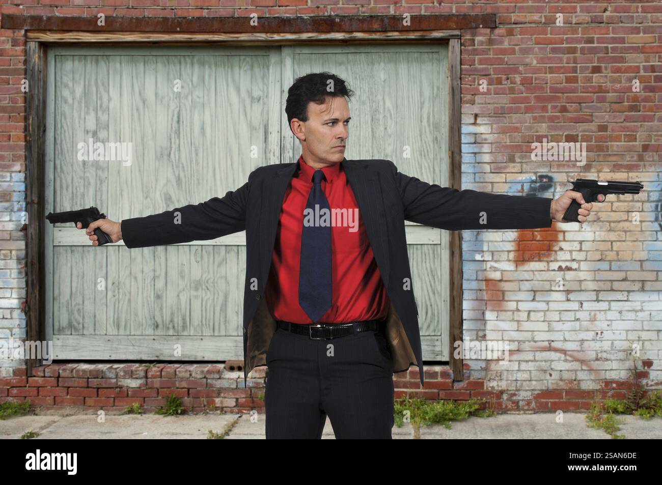 Police detective man on the job with a gun Stock Photo - Alamy