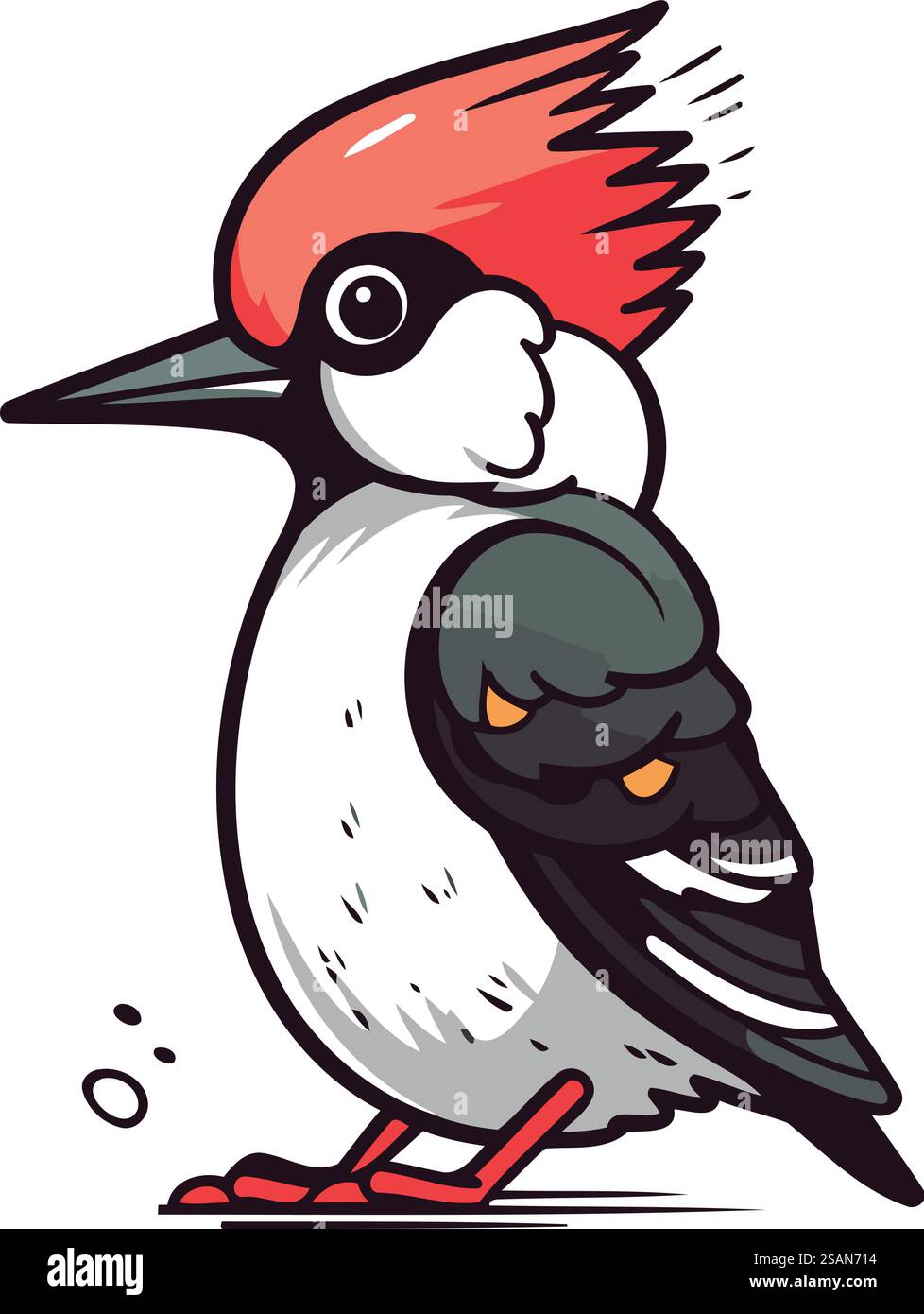 Cute cartoon Woodpecker. Vector illustration isolated on white ...