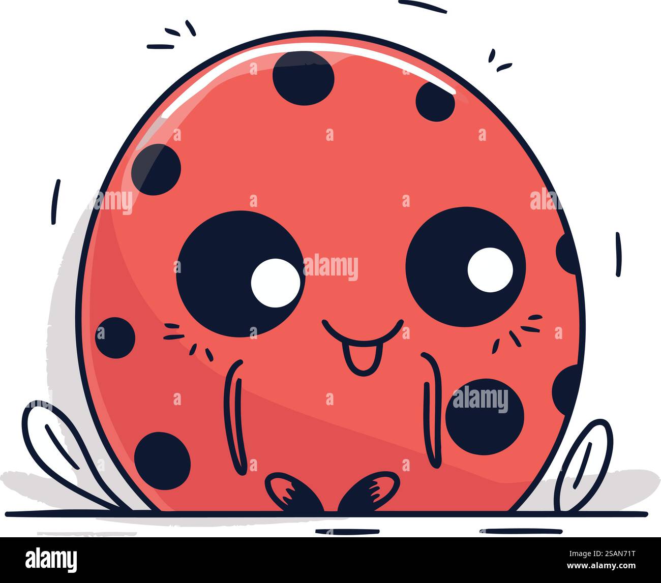 Cute cartoon ladybug character. Vector illustration in doodle style ...