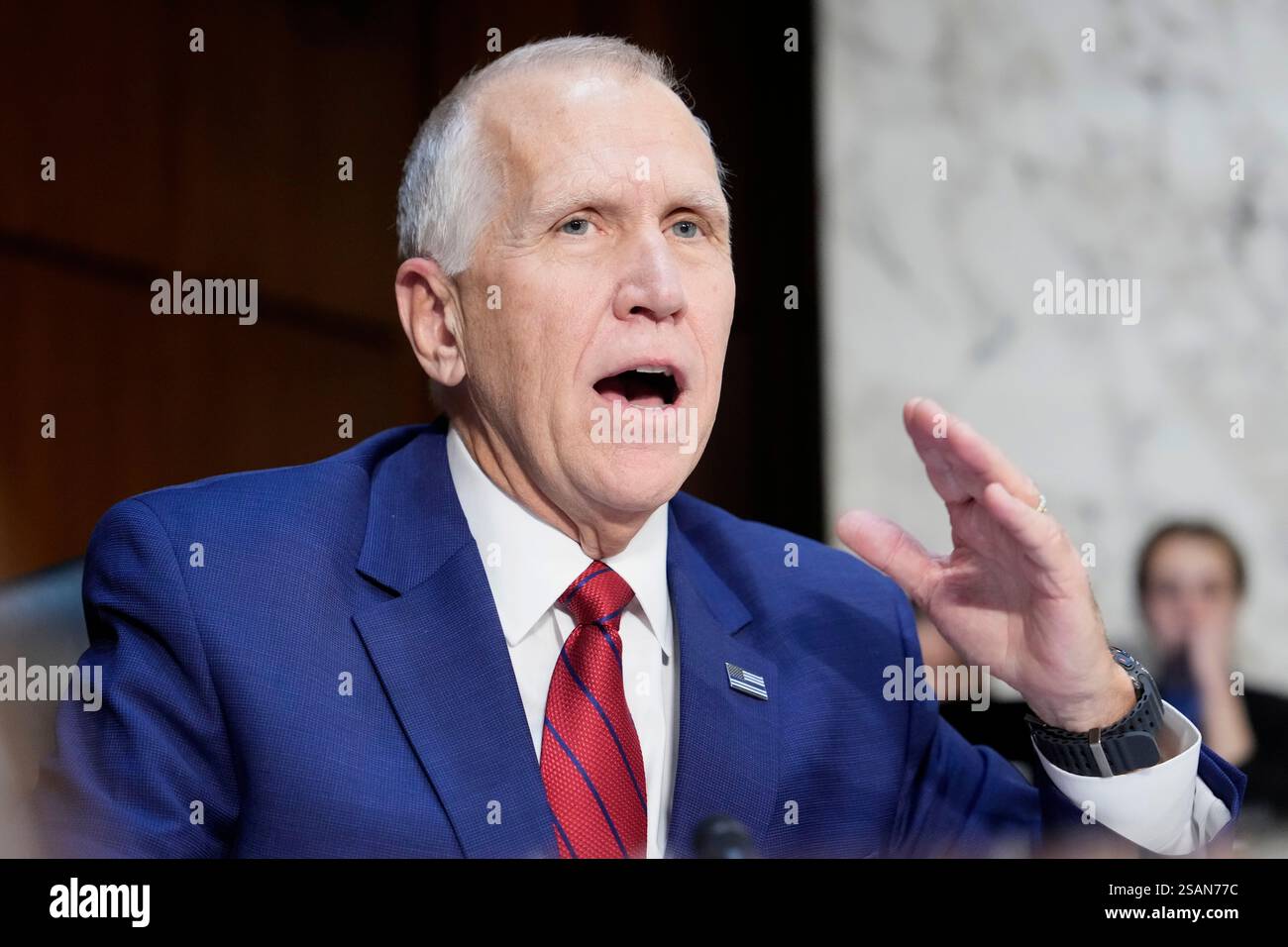 Sen. Thom Tillis, R-N.C., speaks before the Senate Judiciary Committee ...