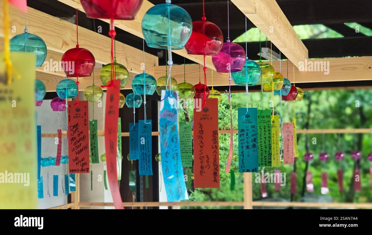 Glass bells with prayers Stock Photo - Alamy