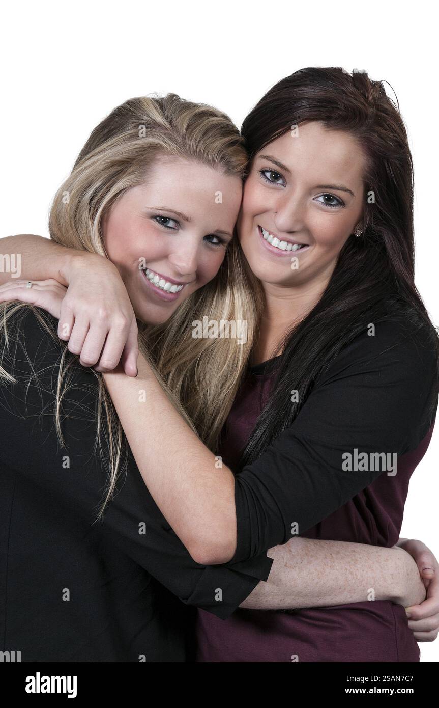 Couple of beautiful young women who are the best of friends Stock Photo ...